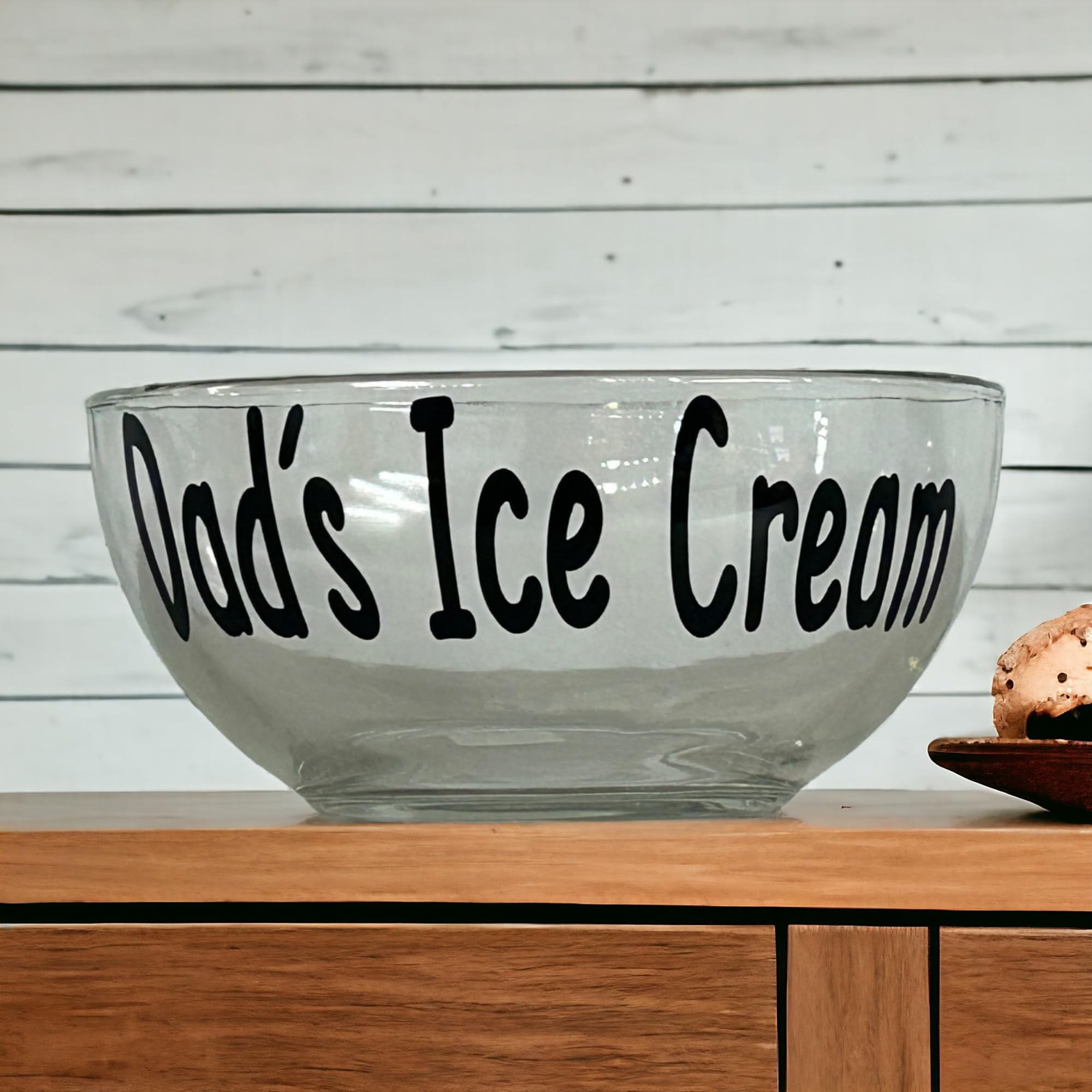 Personalized Ice Cream Bowl, Glass Dessert Dish Gift for Dad Grandpa Kids, Cereal Snacks