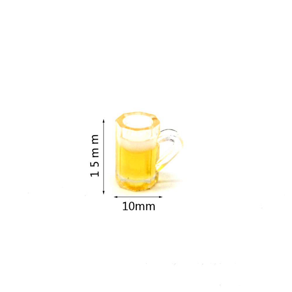 Xinhongo 12Pcs Beer Cup Dollhouse Mugs Miniature Cups Dollhouse Mug Model for Miniature Dollhouse Accessories with Realistic Looking Beer