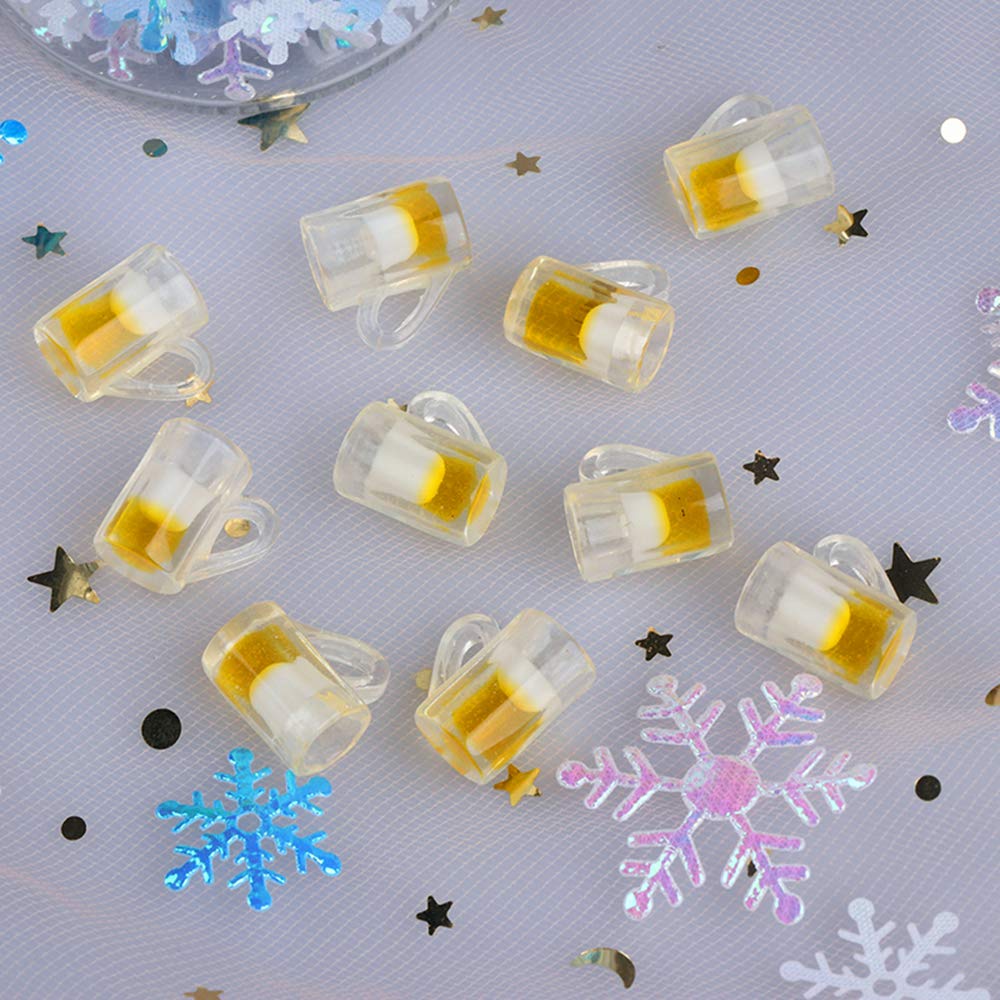 Xinhongo 12Pcs Beer Cup Dollhouse Mugs Miniature Cups Dollhouse Mug Model for Miniature Dollhouse Accessories with Realistic Looking Beer