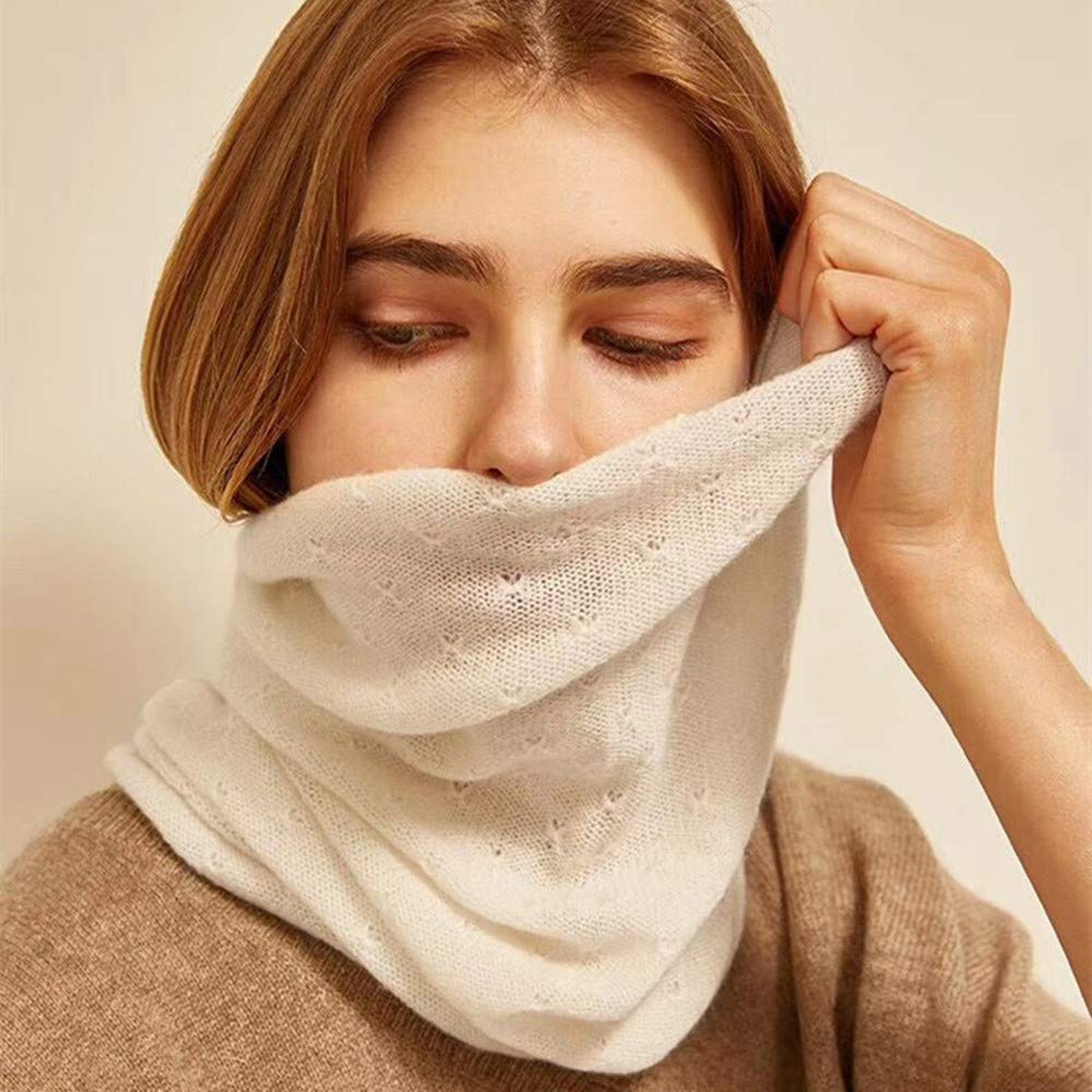 Jolmo Lander 100% Cashmere Women Winter Infinity Scarf Warm Circle Loop Neck Warmer (White)
