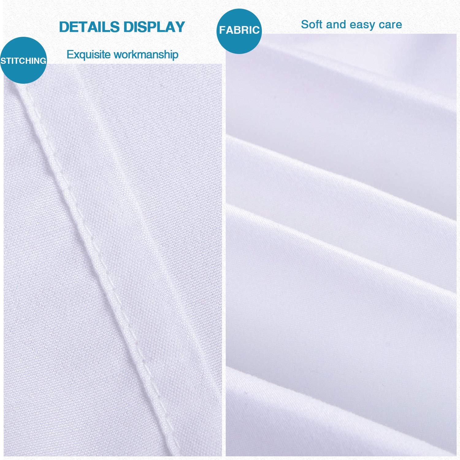 FLXXIE Microfiber Queen Pillow Shams Set of 2, Fade, Wrinkle and Shrinkage Resistant Soft Pillow Covers with Envelope Closure Euro Sham Covers (White, 20x30 Inches)