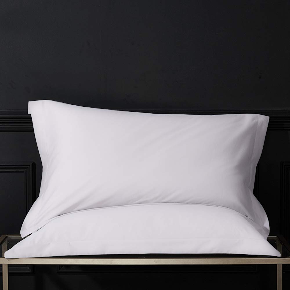 FLXXIE Microfiber Queen Pillow Shams Set of 2, Fade, Wrinkle and Shrinkage Resistant Soft Pillow Covers with Envelope Closure Euro Sham Covers (White, 20x30 Inches)