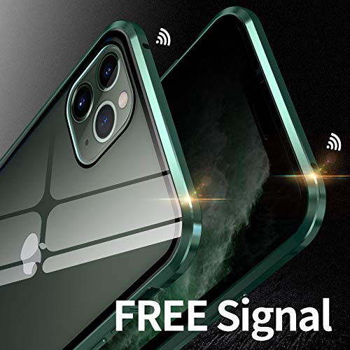 Guppy for iPhone 11 Pro Max Magnetic Case, Case with Built In Privacy Screen Protector Anti Spy Tempered Glass Slim Metal Aluminum Shockproof Cover Hard Drop Proof Protective Wireless Charging Support