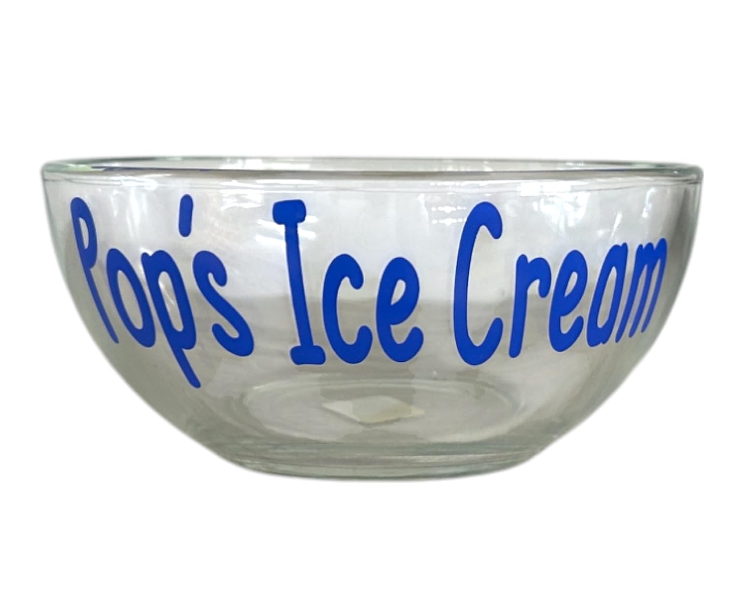 Pop's Ice Cream Bowl, Glass Personalized Dish, Grandpa Gift, Grandma or Mom and Dad, Papa or Pappy, Cereal Candy Snacks