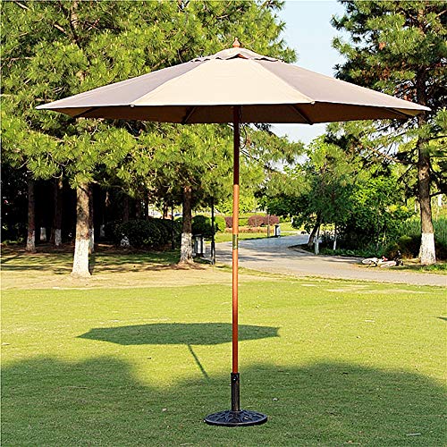 PARASOL HFDIG Outdoor Umbrella, Large Sun Umbrella, Garden Umbrella, Polyester Cloth Umbrella Cloth | Wooden/Rust-Proof Iron Umbrella Pole | Radius 62CM | Without Base