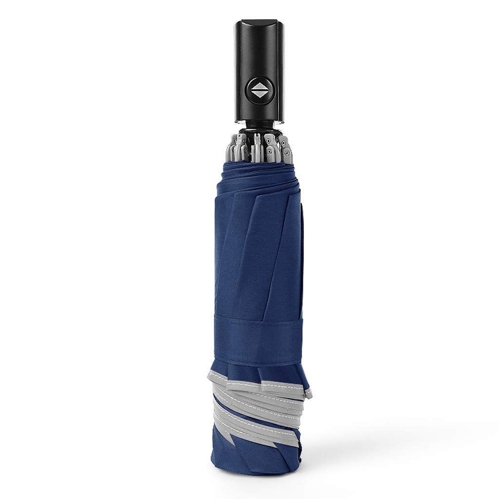 Jchen Inverted Umbrella Windproof Automatic Folding Umbrella, Auto Reverse Umbrella Portable Travel Umbrella Folding Umbrellas,Repel Windproof Travel Umbrella, Automatic Open Close (Blue)