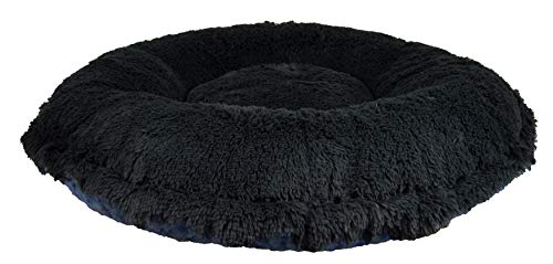 Bessie and Barnie Blue Sky/Wolfhound Grey Luxury Shag Ultra Plush Faux Fur Bagelette Pet/Dog Bed (Multiple Sizes)