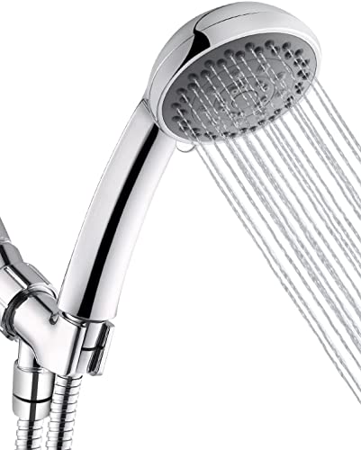 Ezelia High Pressure Shower Head with Pause Mode and Massage Spa, 5 Settings Handheld Showerhead Sprayer with 79" Stainless Steel Hose, Easy to Install, California Compliant 1.8 GPM