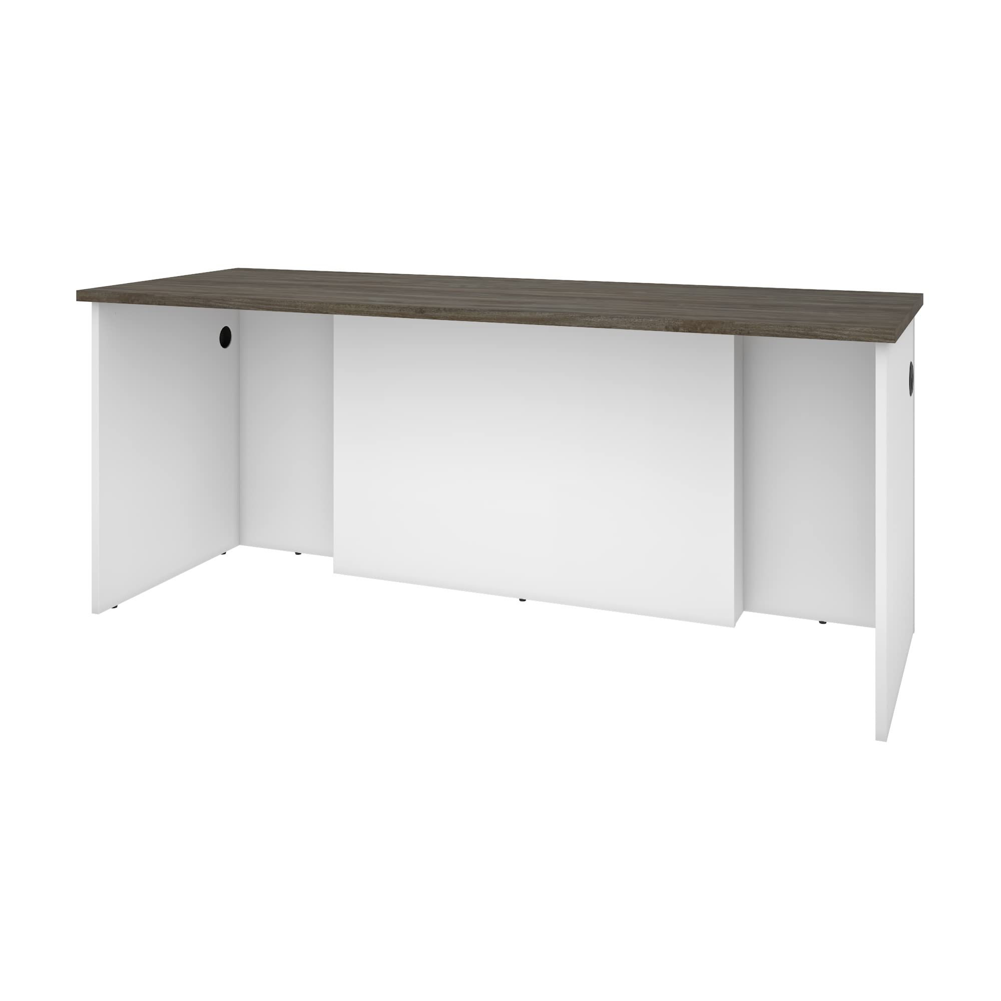 Bestar Norma 71W Desk Shell in Walnut Grey & White