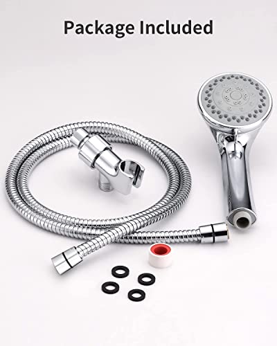 Ezelia High Pressure Shower Head with Pause Mode and Massage Spa, 5 Settings Handheld Showerhead Sprayer with 79" Stainless Steel Hose, Easy to Install, California Compliant 1.8 GPM
