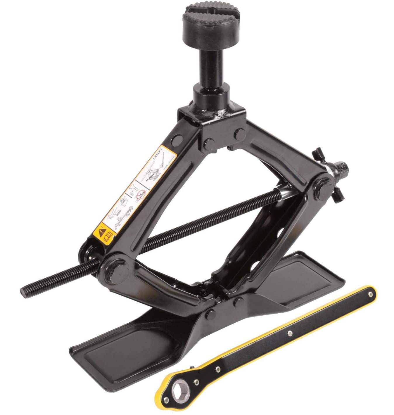 LEADBRAND Steel Scissor Jack for Car 1.8 Ton- Oversized Base | Portable, Ideal for SUV and Auto - Tire Changing Kit, Ratchet Handle Saving Strength Design,inches Ideal for Auto/Pickup/Truck/SUV/MPV…