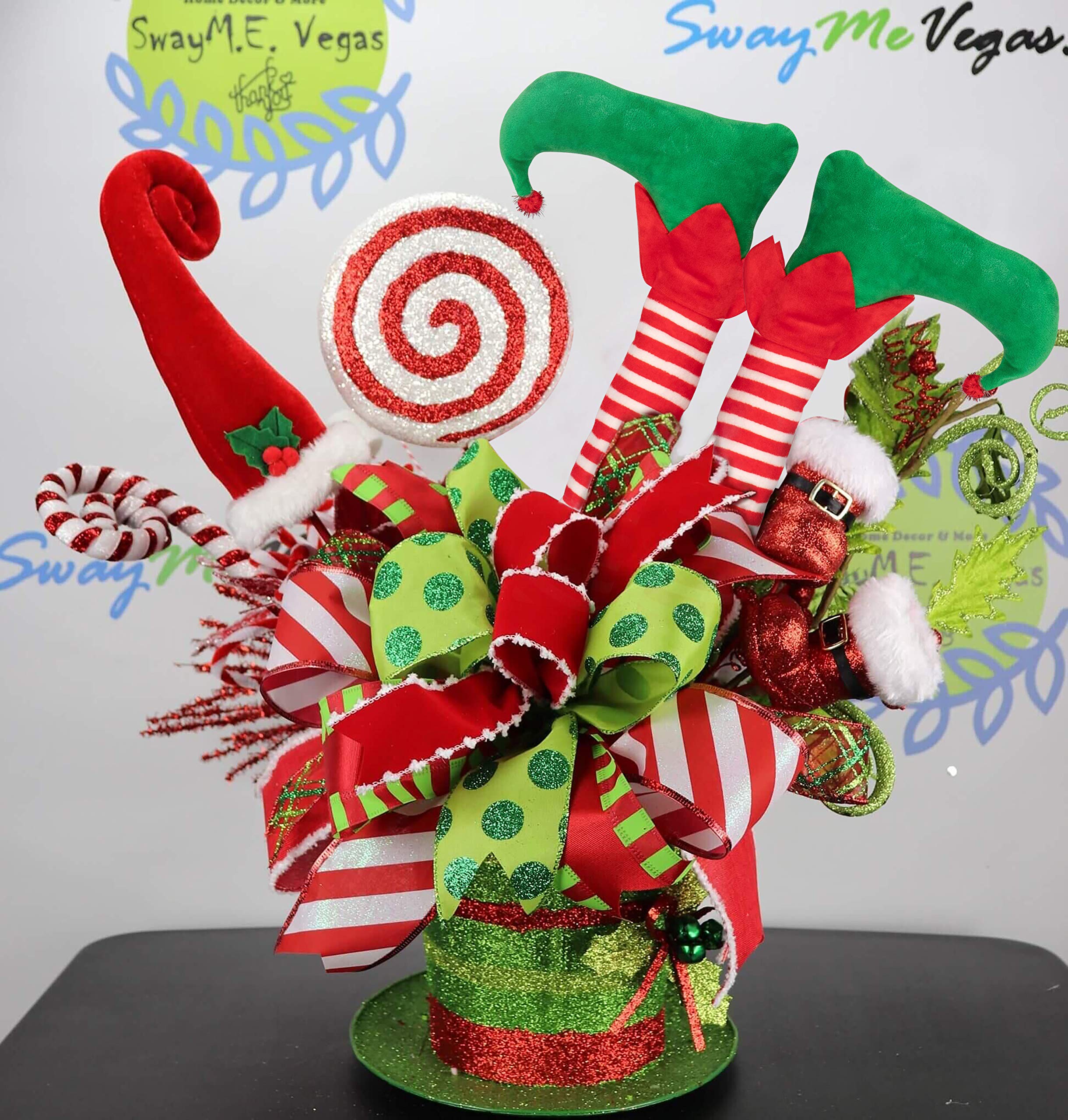 Geefuun 23β Christmas Elf Stuffed Legs Stuck Tree Topper Decorations -Xmas Holiday Indoor Outdoor Decor Party Ornaments and Decorations