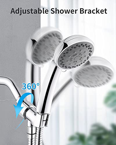 Ezelia High Pressure Shower Head with Pause Mode and Massage Spa, 5 Settings Handheld Showerhead Sprayer with 79" Stainless Steel Hose, Easy to Install, California Compliant 1.8 GPM