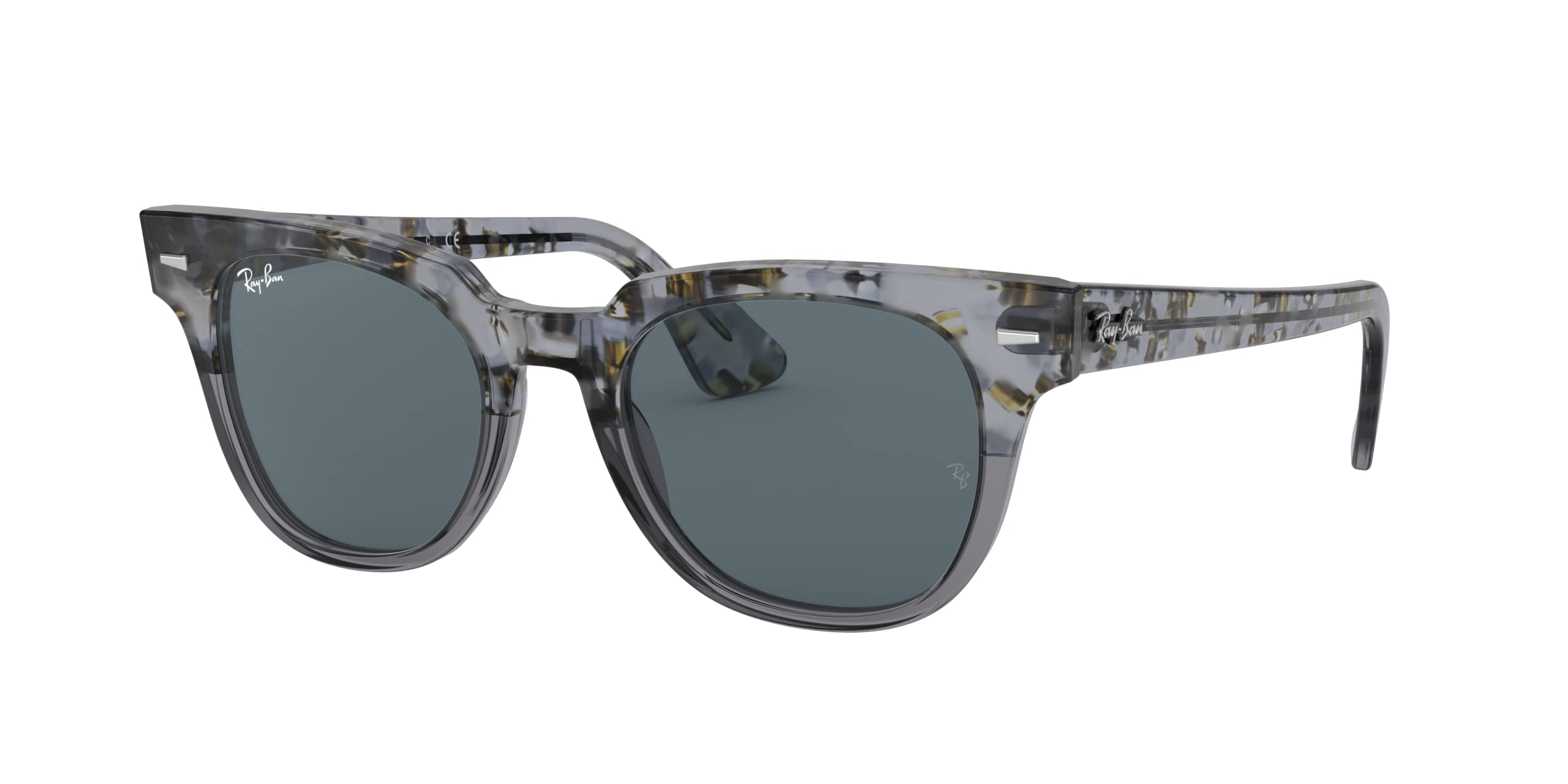 Ray-Ban Rb2168 Meteor Square Sunglasses, Gradient Havana Grey/Blue, 50 mm
