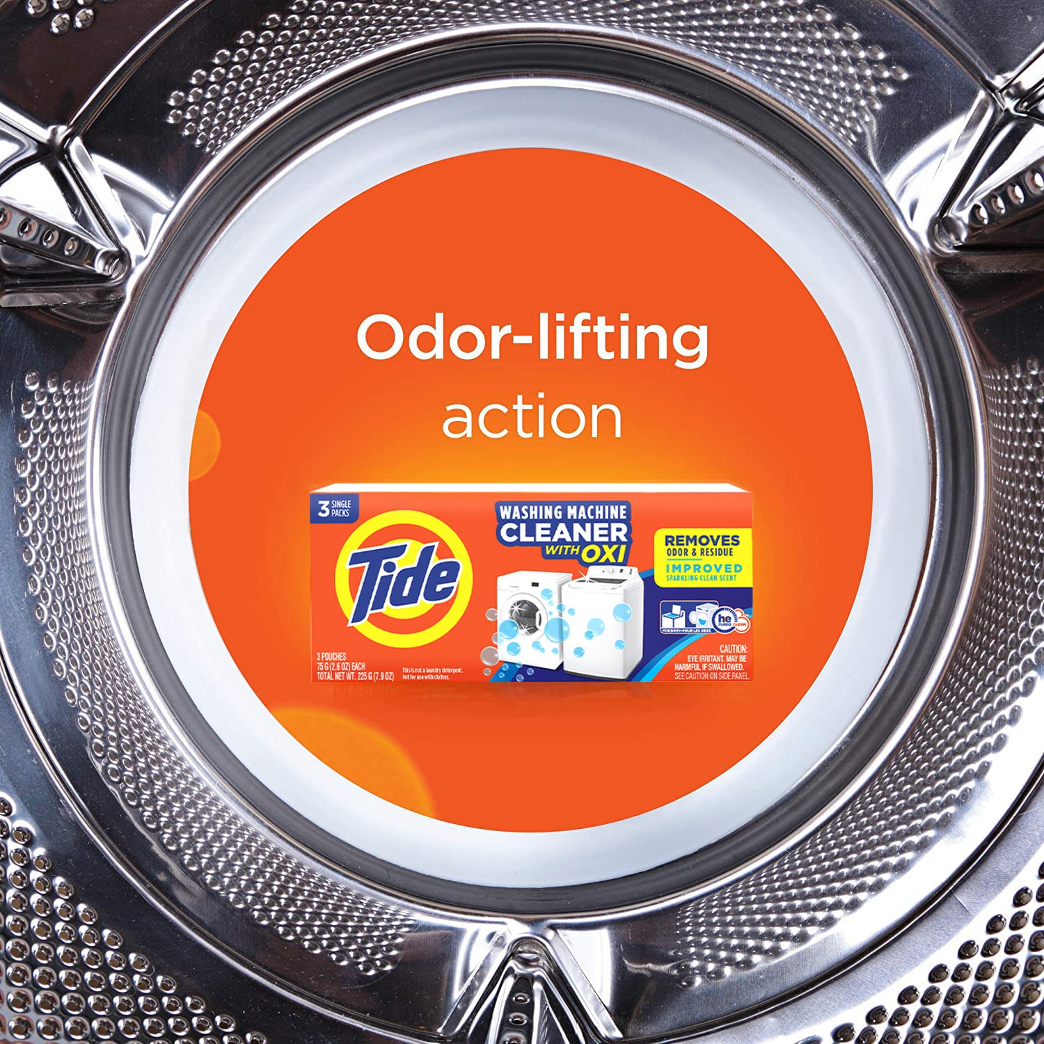 Washing Machine Cleaner by Tide, Washer Machine Cleaner with Oxi for Front and Top Loader Washer Machines, Deep Cleaning Odor Eliminator, 3 Month Supply