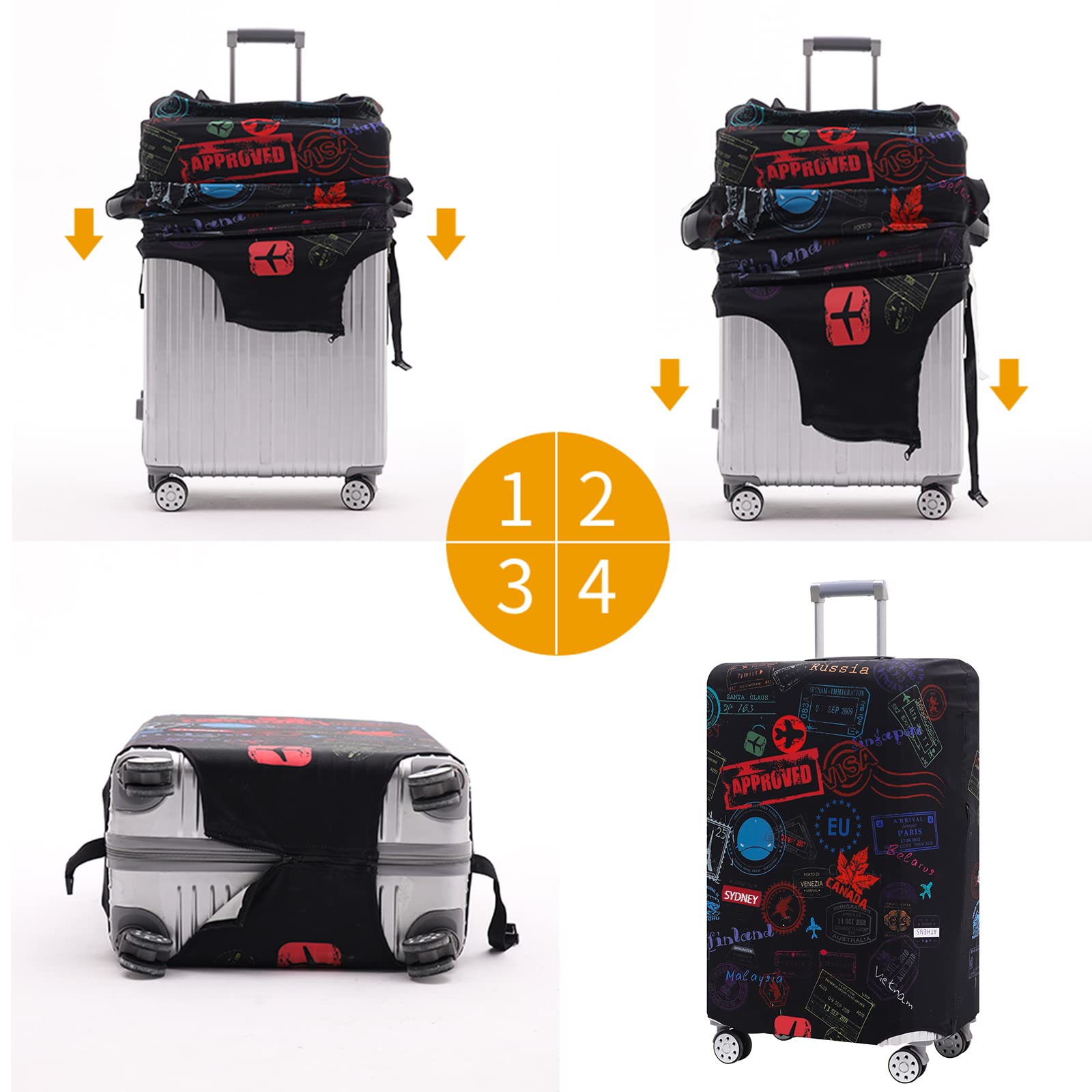 TRAVELKIN Luggage Cover Washable Suitcase Cover Protector Anti-scratch Suitcase cover Fits 18-32 Inch Luggage (S)
