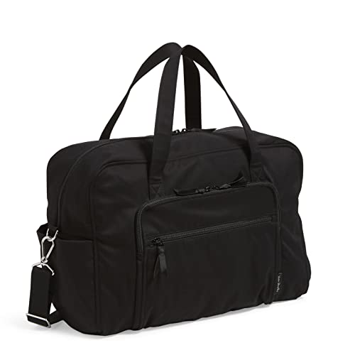 Vera Bradley Women's Cotton Weekender Travel Bag, Black - Recycled Cotton, One Size