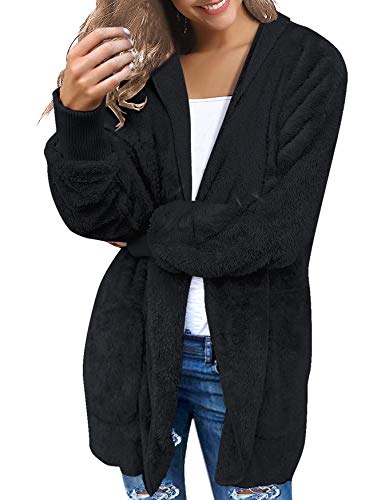 luvamia Womens Winter Jackets Open Cardigan Fall Coats for Women Comfy Outfits for Women Fall Outfits Black Size Small Size 4 Size 6