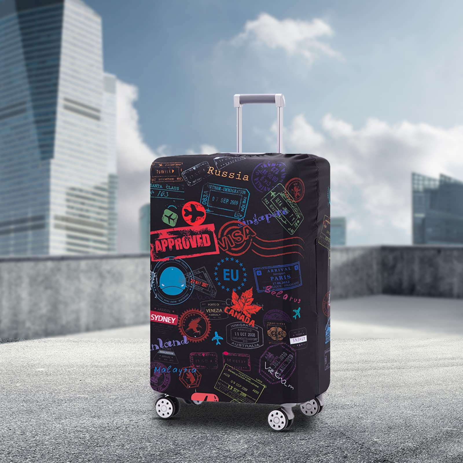 TRAVELKIN Luggage Cover Washable Suitcase Cover Protector Anti-scratch Suitcase cover Fits 18-32 Inch Luggage (S)