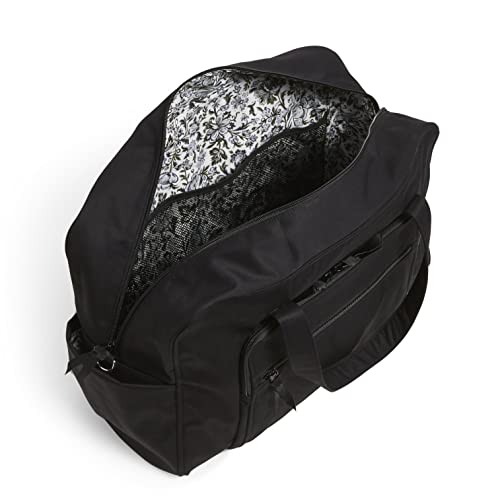 Vera Bradley Women's Cotton Weekender Travel Bag, Black - Recycled Cotton, One Size