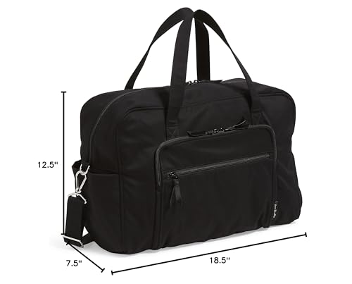 Vera Bradley Women's Cotton Weekender Travel Bag, Black - Recycled Cotton, One Size