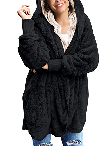 luvamia Womens Winter Jackets Open Cardigan Fall Coats for Women Comfy Outfits for Women Fall Outfits Black Size Small Size 4 Size 6