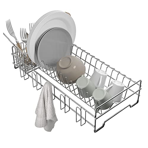 Kraus KDR-3 Kore Kitchen Sink Dish Drying Rack Drainer and Utensil Holder, 17 inch, Silver