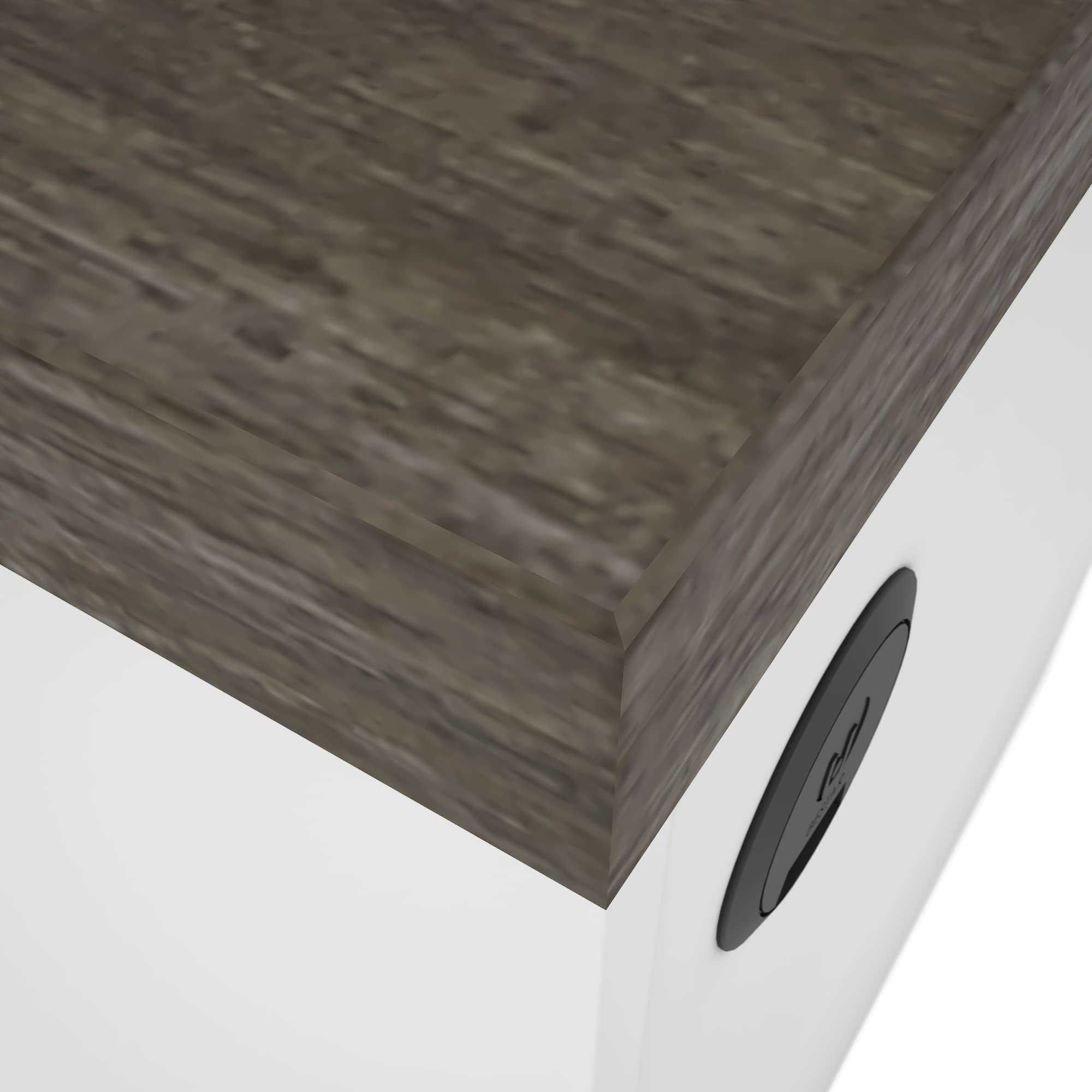 Bestar Norma 71W Desk Shell in Walnut Grey & White