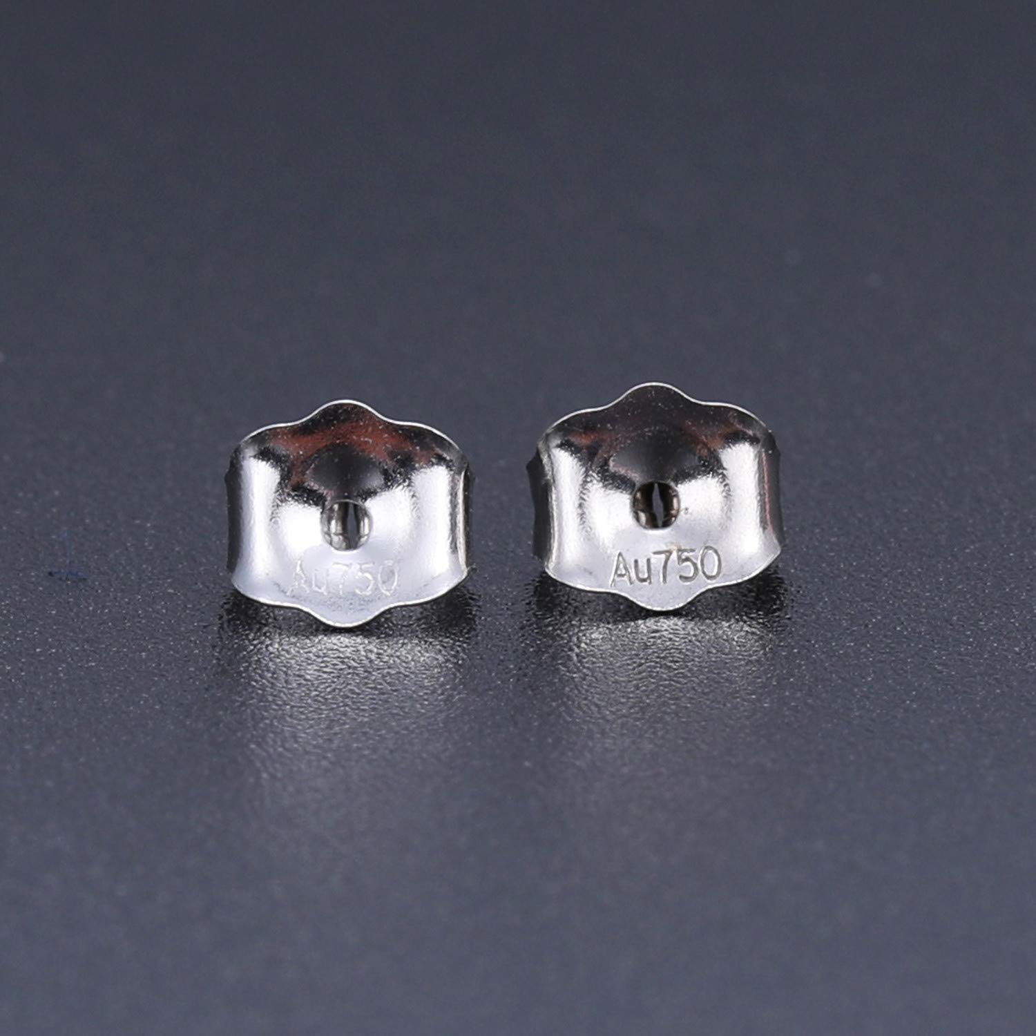 18K White Gold Earring Backs Small Tiny Hypoallergenic Butterfly Ear Extra Post Findings Safety for Studs Replacement (18K White Gold Earring Backs)