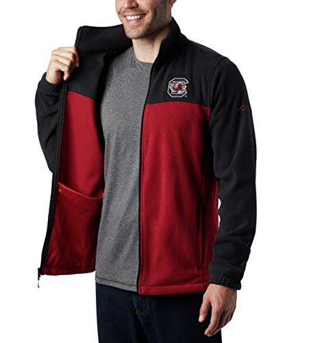 Columbia NCAA South Carolina Fighting Gamecocks Men's Collegiate Flanker III Fleece Jacket, Medium, SC - Black/Beet