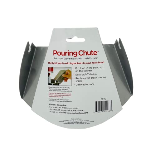 New Metro Design PC-10 Pouring Chute Compatible with KitchenAid Stand Mixer with Stainless Steel Bowl
