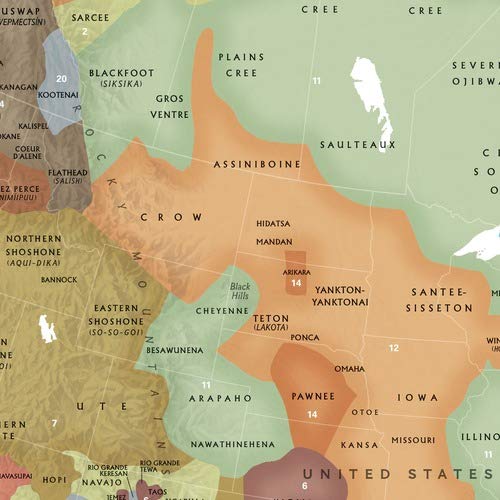 National Geographic: North American Indian Cultures Wall Map - 23.25 x 35.75 inches - Laminated