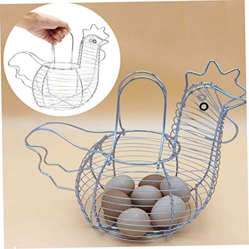 Egg Storage Egg Holder Basket Chicken Shaped Wire Fruit Metal Table Snacks Organizer Kitchen Gadget