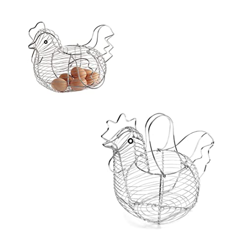 Egg Storage Egg Holder Basket Chicken Shaped Wire Fruit Metal Table Snacks Organizer Kitchen Gadget