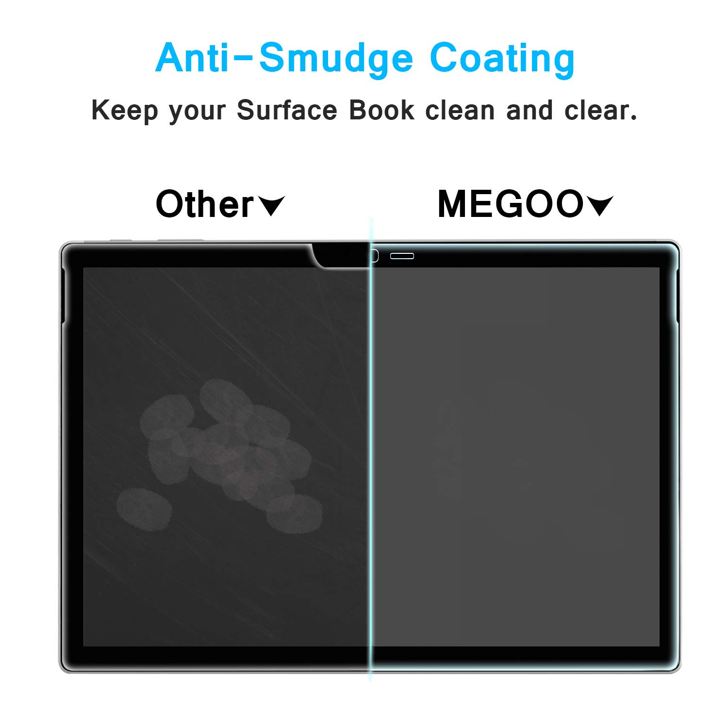Adeway Microsoft Surface Book 2/1 Screen Protector 13.5 Inch, High Sensivity, Anti Fingerprint, Tempered Glass Screen Protector for Surface Book (2017/2018 Models) (2 Pack)