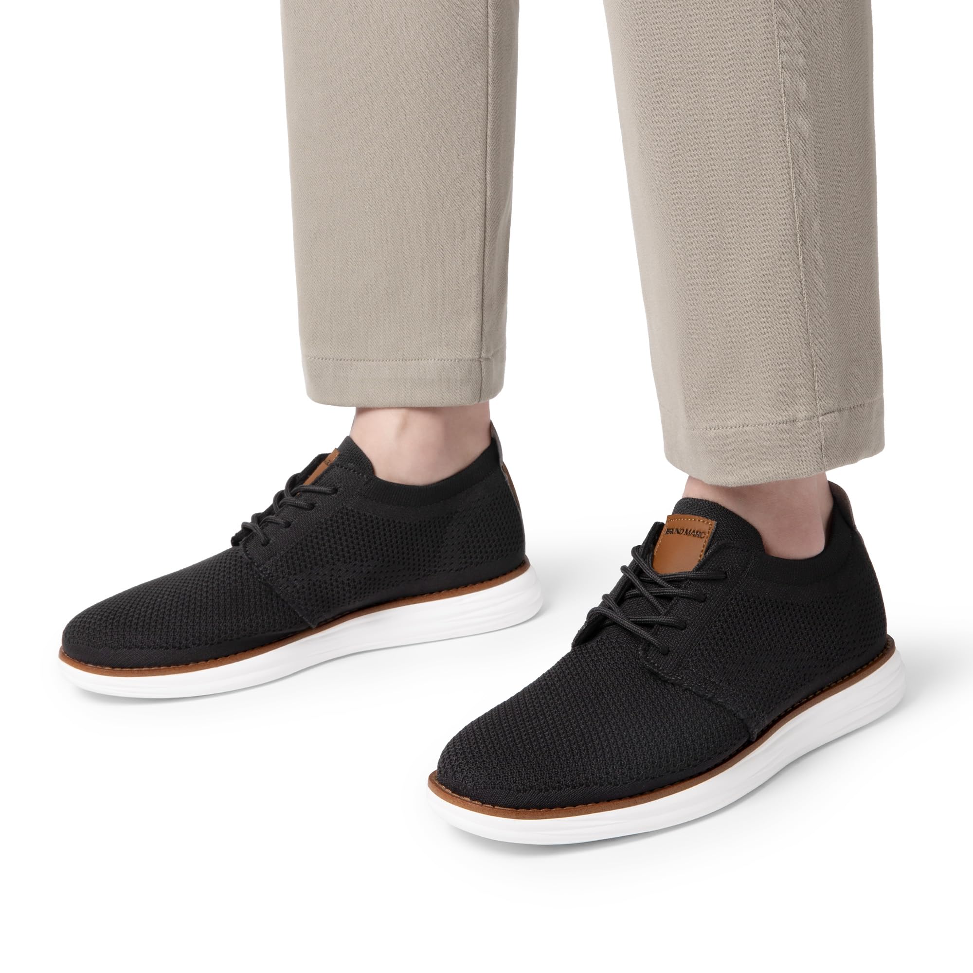 Bruno Marc Men's CoolFlex Breeze Mesh Sneakers Oxfords Lace-Up Lightweight Casual Walking Shoes,Size 8,01 Black,Grand