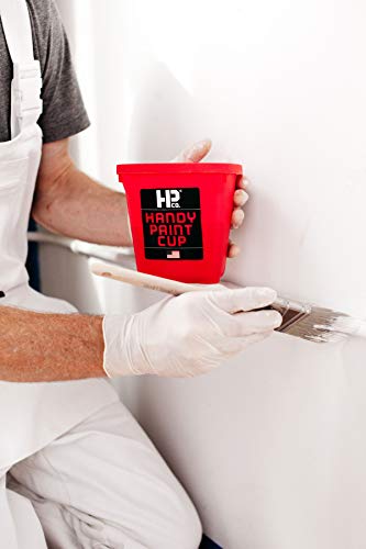 HANDy Paint Cup Holds 16 oz. of Paint or Stain, Integrated Magnetic Brush Holder, Ideal for Trim Work, Touch-ups, 1 Pack