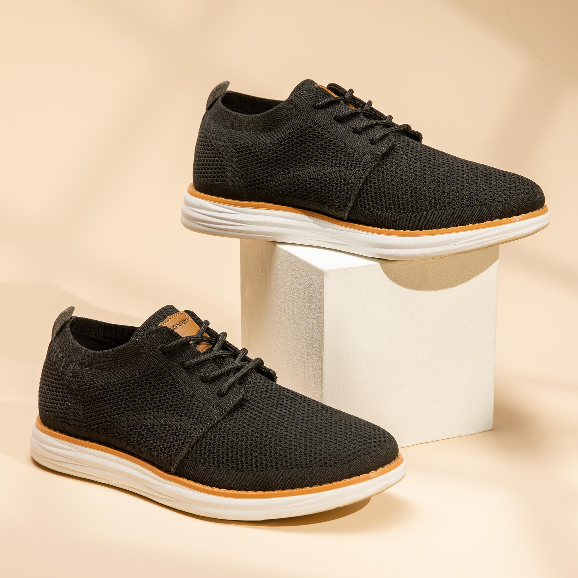 Bruno Marc Men's CoolFlex Breeze Mesh Sneakers Oxfords Lace-Up Lightweight Casual Walking Shoes,Size 8,01 Black,Grand