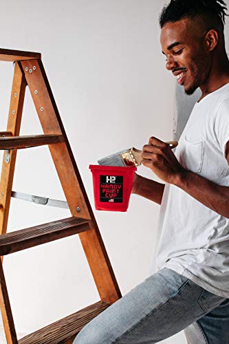 HANDy Paint Cup Holds 16 oz. of Paint or Stain, Integrated Magnetic Brush Holder, Ideal for Trim Work, Touch-ups, 1 Pack