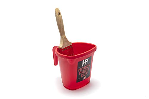 HANDy Paint Cup Holds 16 oz. of Paint or Stain, Integrated Magnetic Brush Holder, Ideal for Trim Work, Touch-ups, 1 Pack