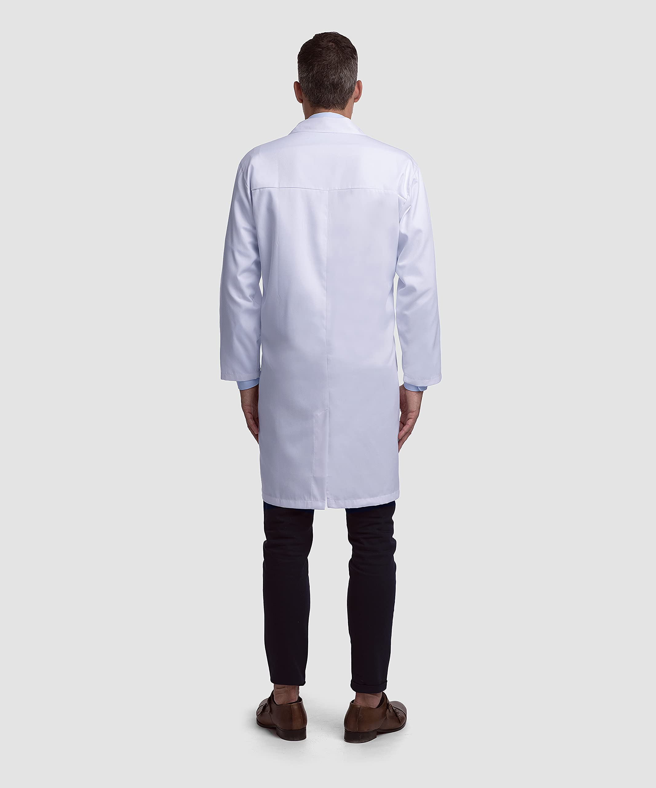 Professional Unisex 100% Cotton Lab Coat for Men and Women, Multiple Pockets, Classic Fit, Snap Closing, 40" Length (L)