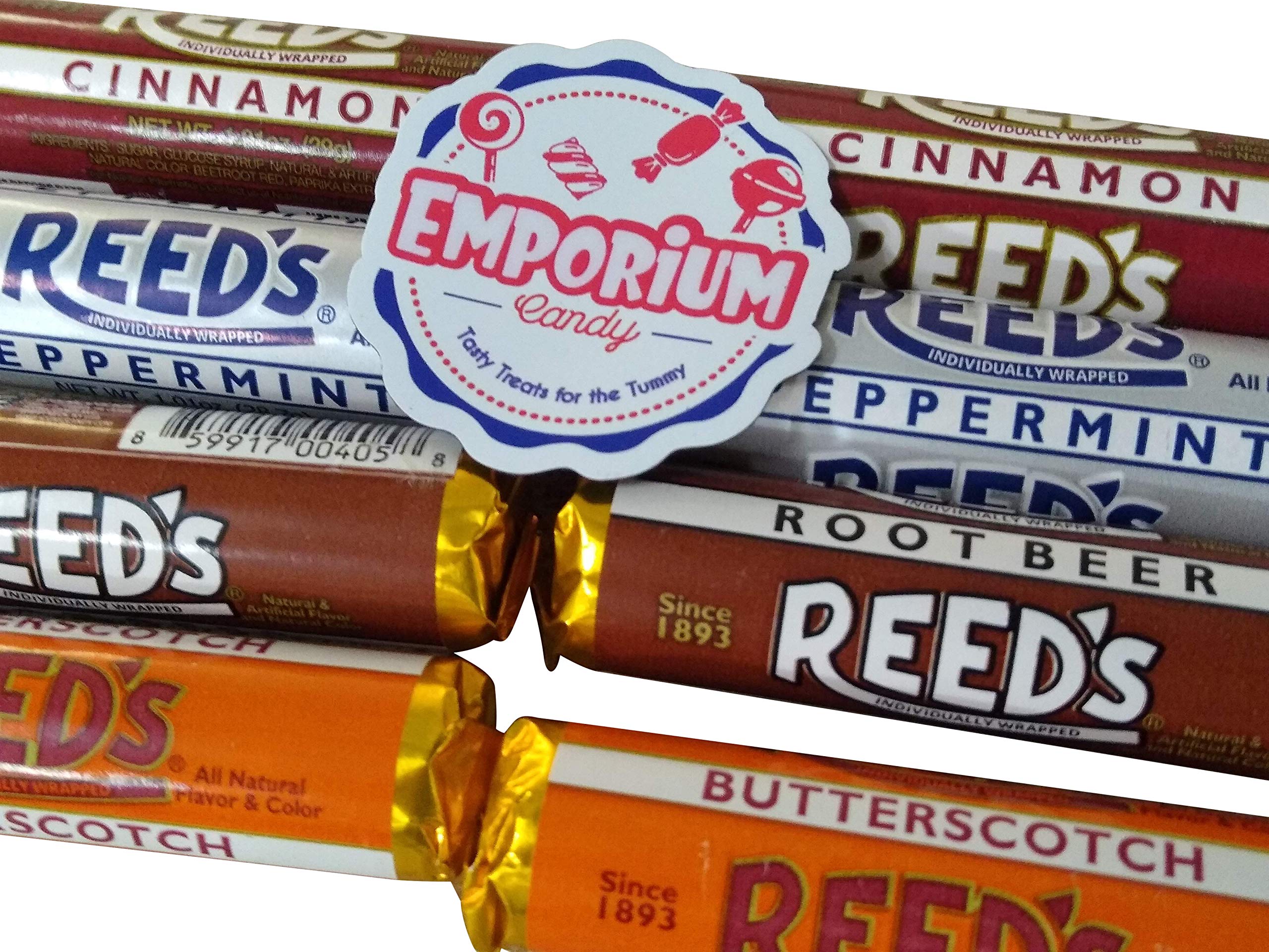 Reed's Candy Rolls Assortment - Cinnamon Root Beer Butterscotch Peppermint 2 Rolls of Each Flavor