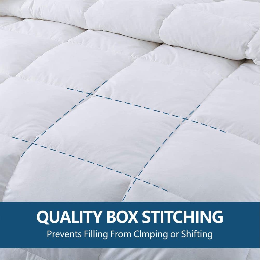 Cozynight Down Alternative Comforter-All Season Full Comforters Duvet Insert with Corner Tabs-Lightweight Breathable Reversible White Comforter 82x86 inches