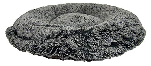 Bessie and Barnie Midnight Frost/Arctic Seal Luxury Shag Ultra Plush Faux Fur Bagelette Pet/Dog Bed (Multiple Sizes)