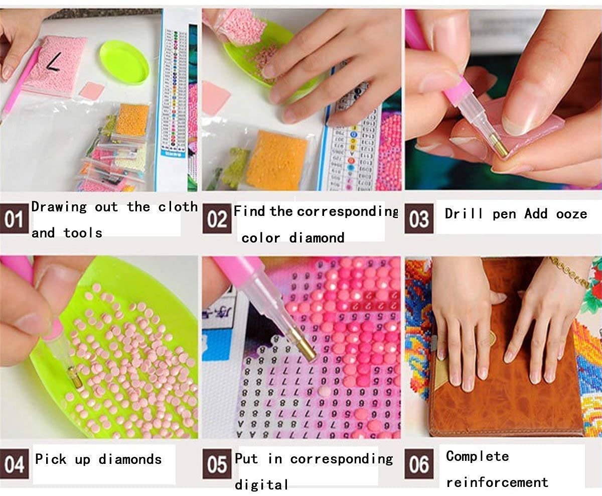 DIY 5D Diamond Painting Kits for Adults,Full Drill Embroidery Paint with Diamond for Home Wall Decor 12X16 Inch