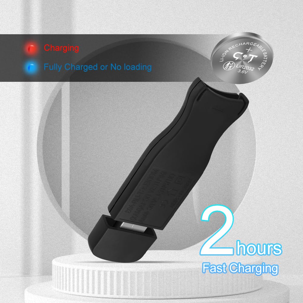 USB Li-Ion Coin Button Cells Charger with 2pcs of Rechargeable 2032 Battery Widely Charge LIR2032,LIR2016 and LIR2025