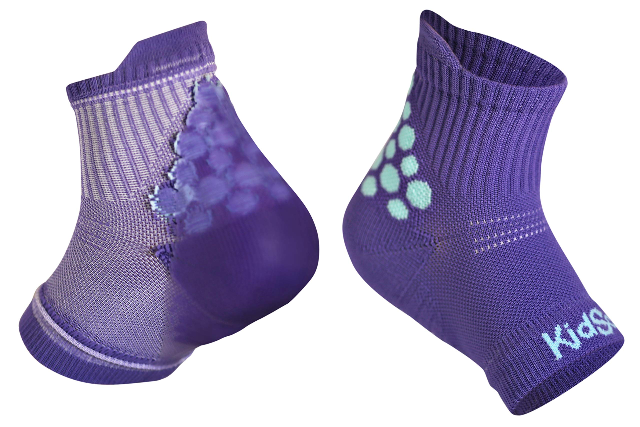 KidSole RX Gel Sports Sock for Kids with heel sensitivity from Severs Disease, Plantar Fasciitis (Toddler 11-2, Purple)