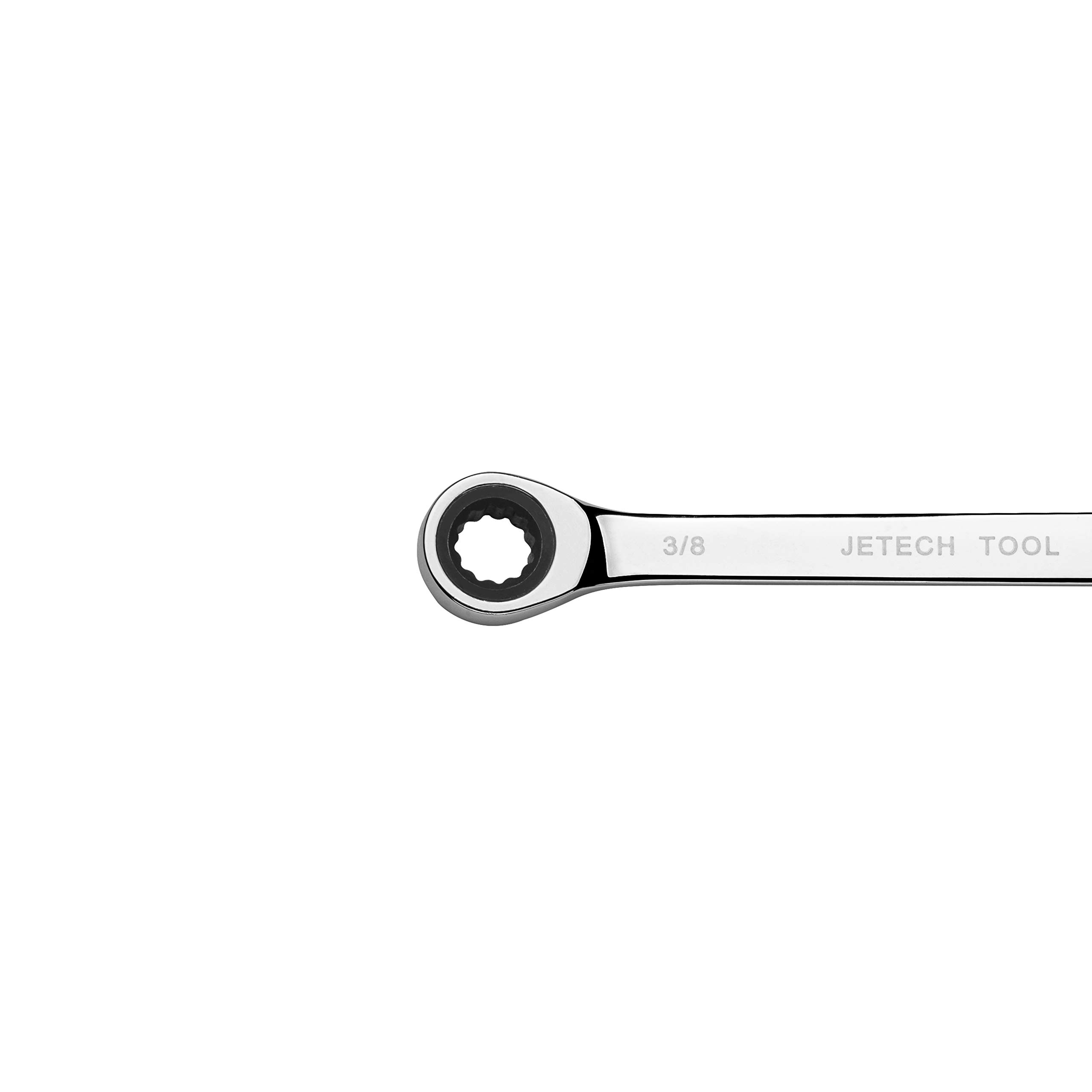 Jetech Double Box End Ratcheting Wrench (3/8 Inch x 7/16 Inch) - Heavy Duty Cr-V Box Ratcheting Gear Spanner