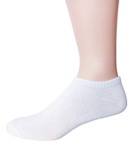 PACKO SOCKS Men's 8-Pairs Cotton Low Cut Ankle Socks (White)