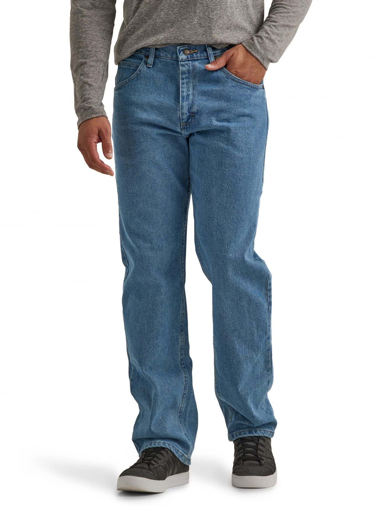Wrangler Authentics Men's Classic 5-Pocket Relaxed Fit Flex Jean Light Stonewash Flex 38W x 29L